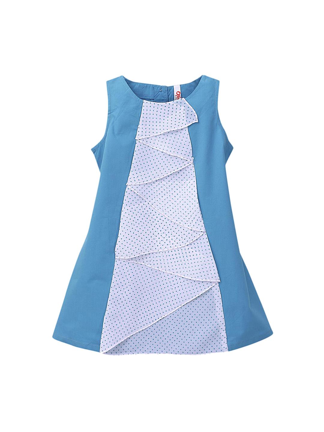 Buy Oye Girls Blue A Line Dress - Dresses for Girls 442249 | Myntra