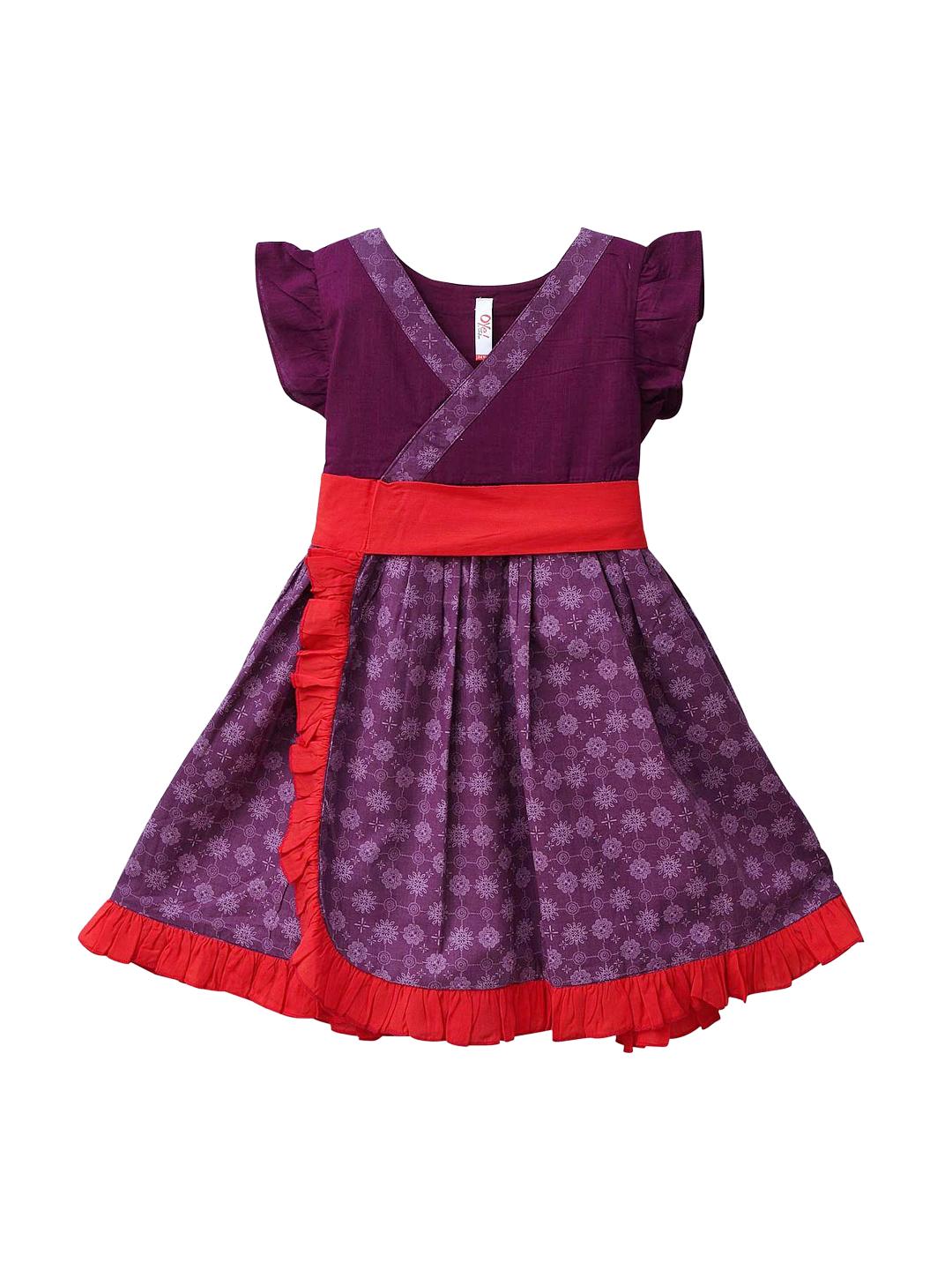 Buy Oye Girl Purple Fit & Flare Dress - Dresses for Girls 442189 | Myntra