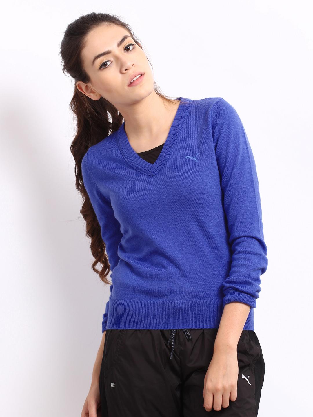 Buy Puma Women Blue Sweater - Sweaters for Women 163880 | Myntra