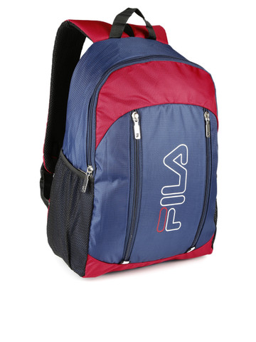 Buy FILA Unisex Navy Blue & Red Earth Laptop Backpack on Myntra ...