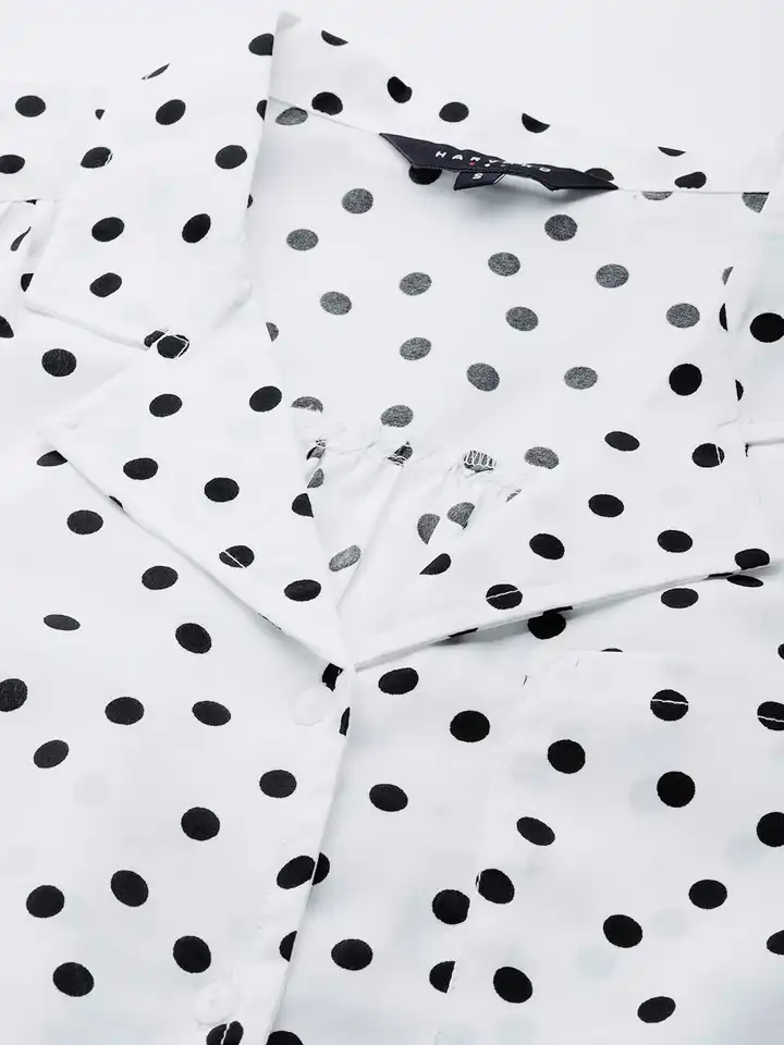 white shirt with dot pattern