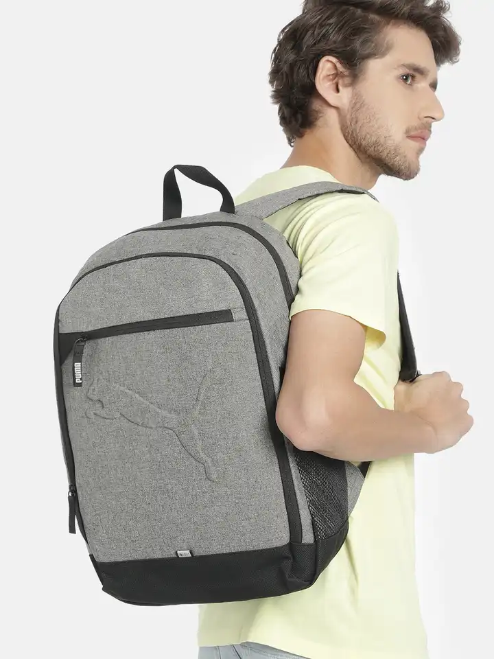 solid grey backpack