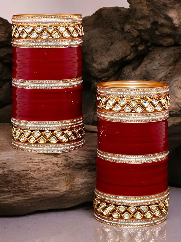 kundan wedding bangles set
