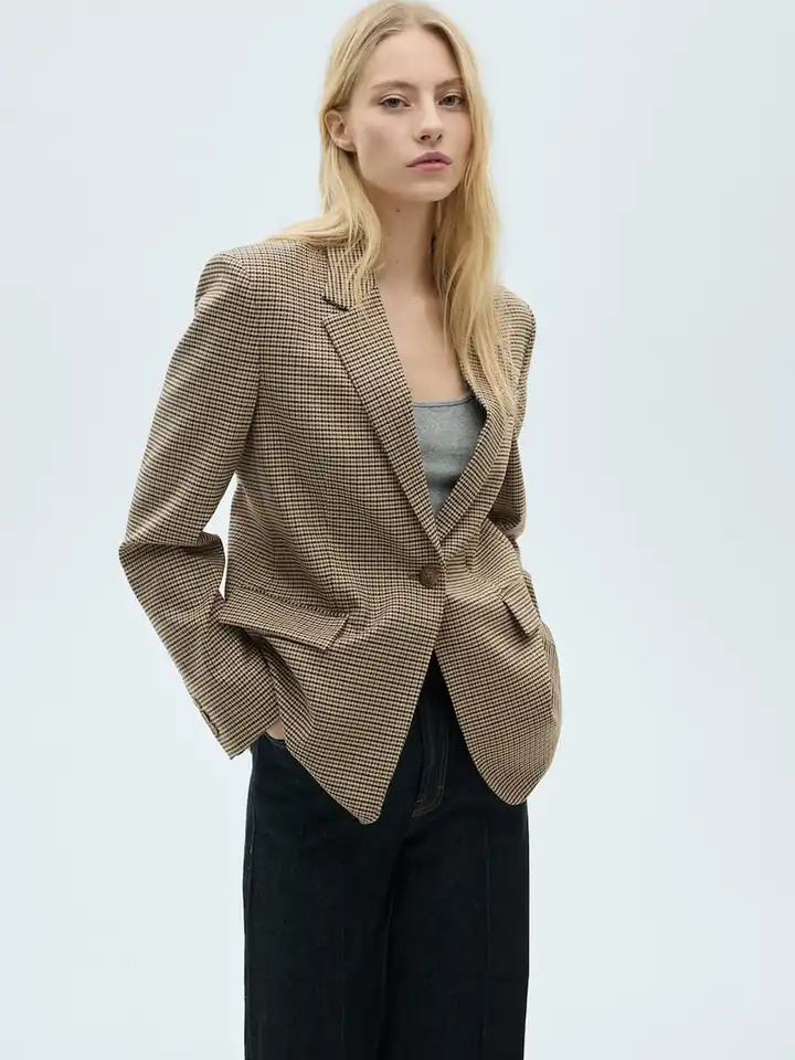 mango printed blazer