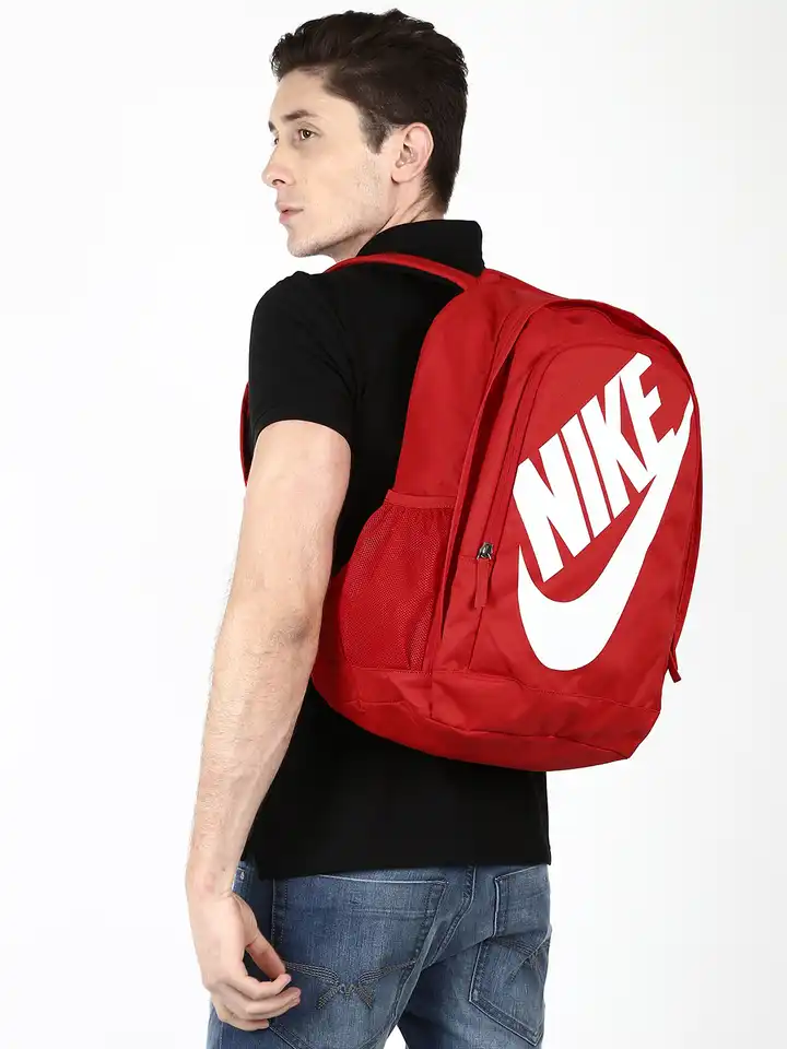 nike red logo backpack