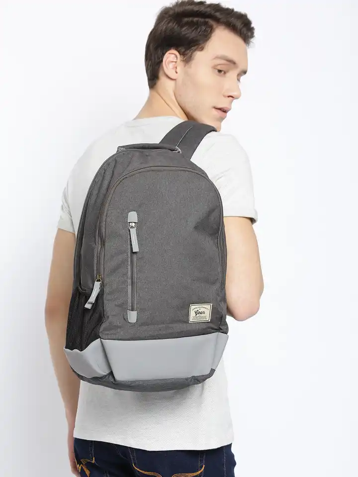 solid grey backpack