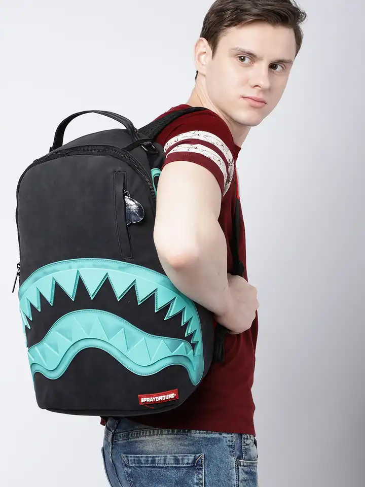 blue shark teeth backpack