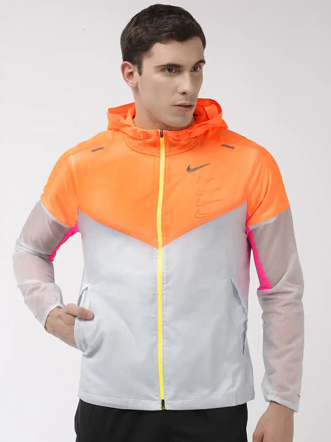 orange nike running jacket