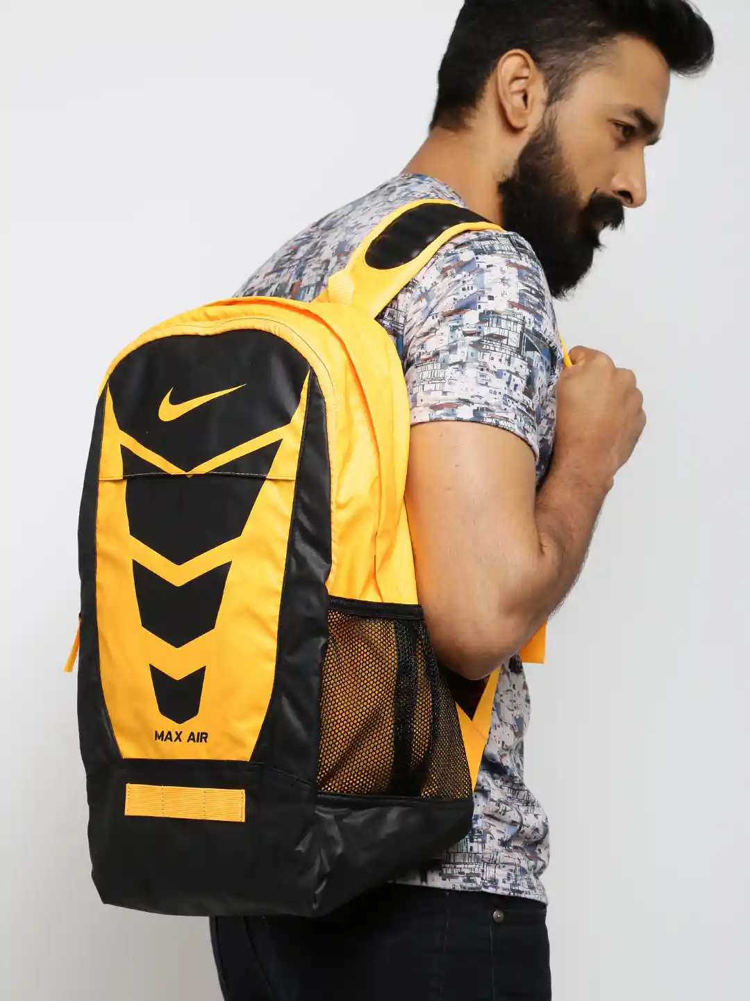 yellow backpack nike