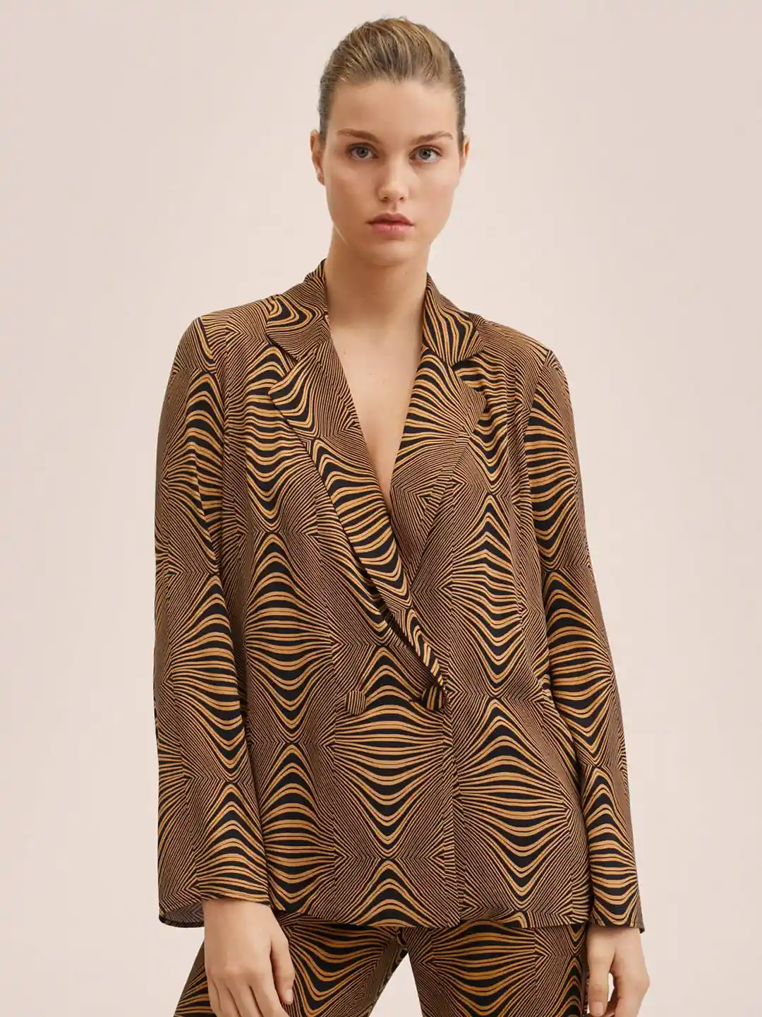 mango printed blazer