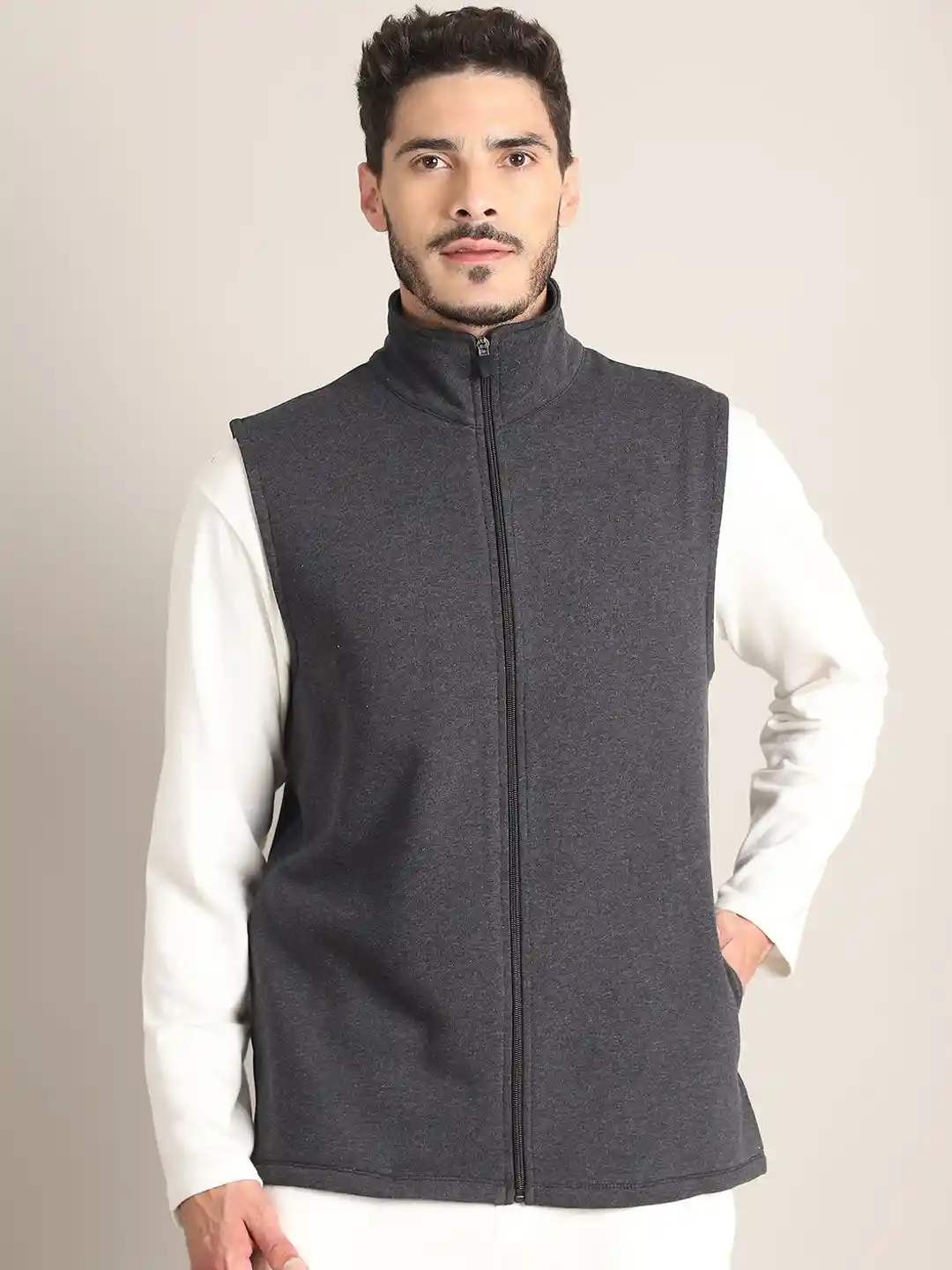 long sleeveless jacket