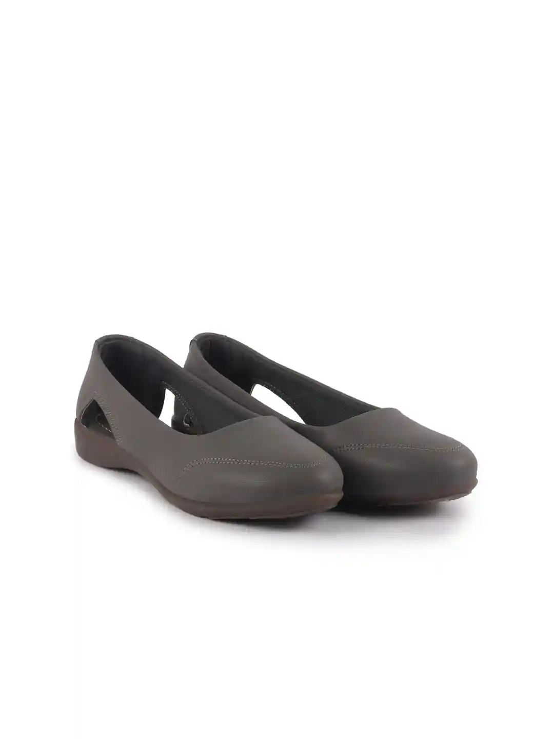 grey flat mules
