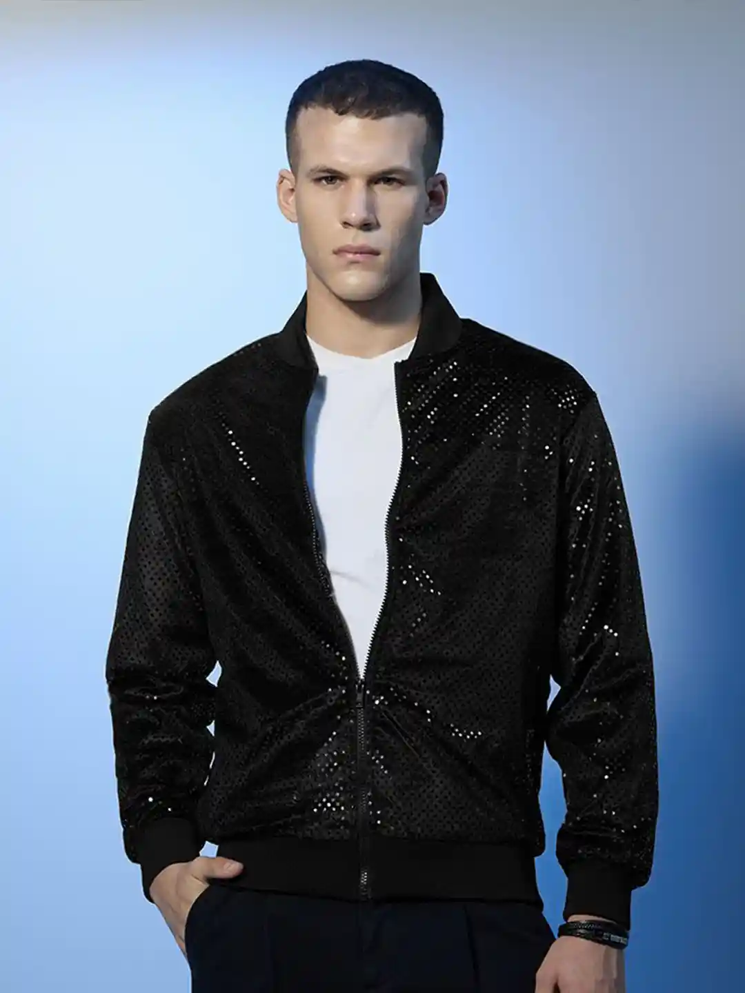 glitter bomber jacket