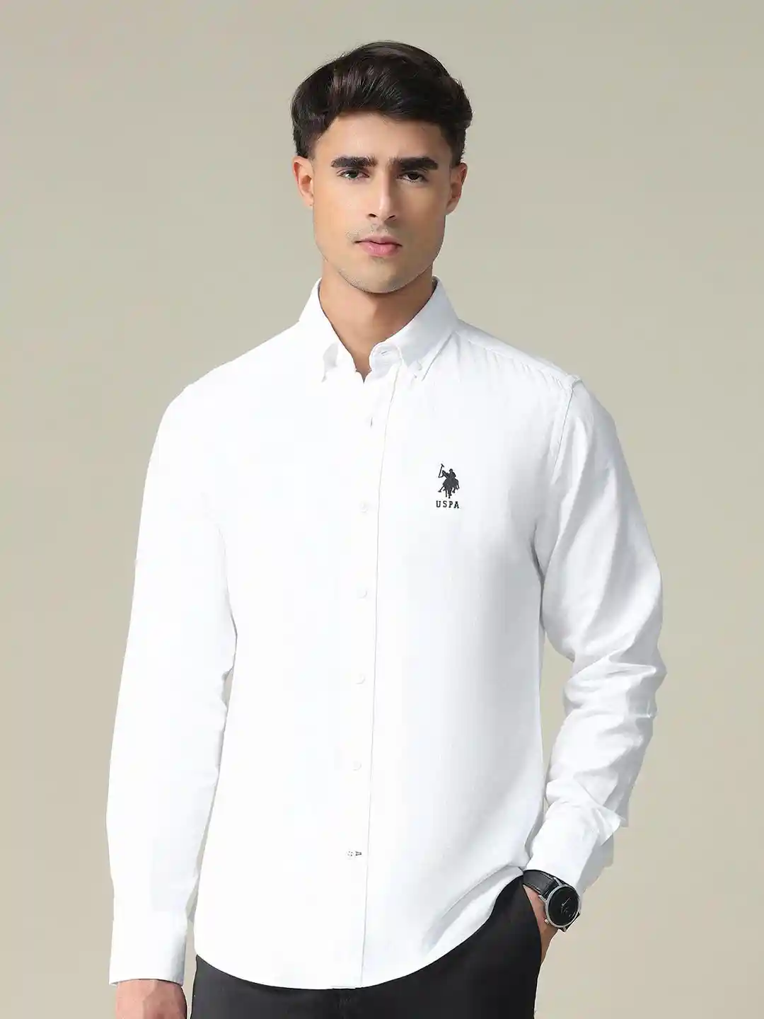 Button Down Shirt Mens Slim White Dress Shirt Slim Fit White Solid ...