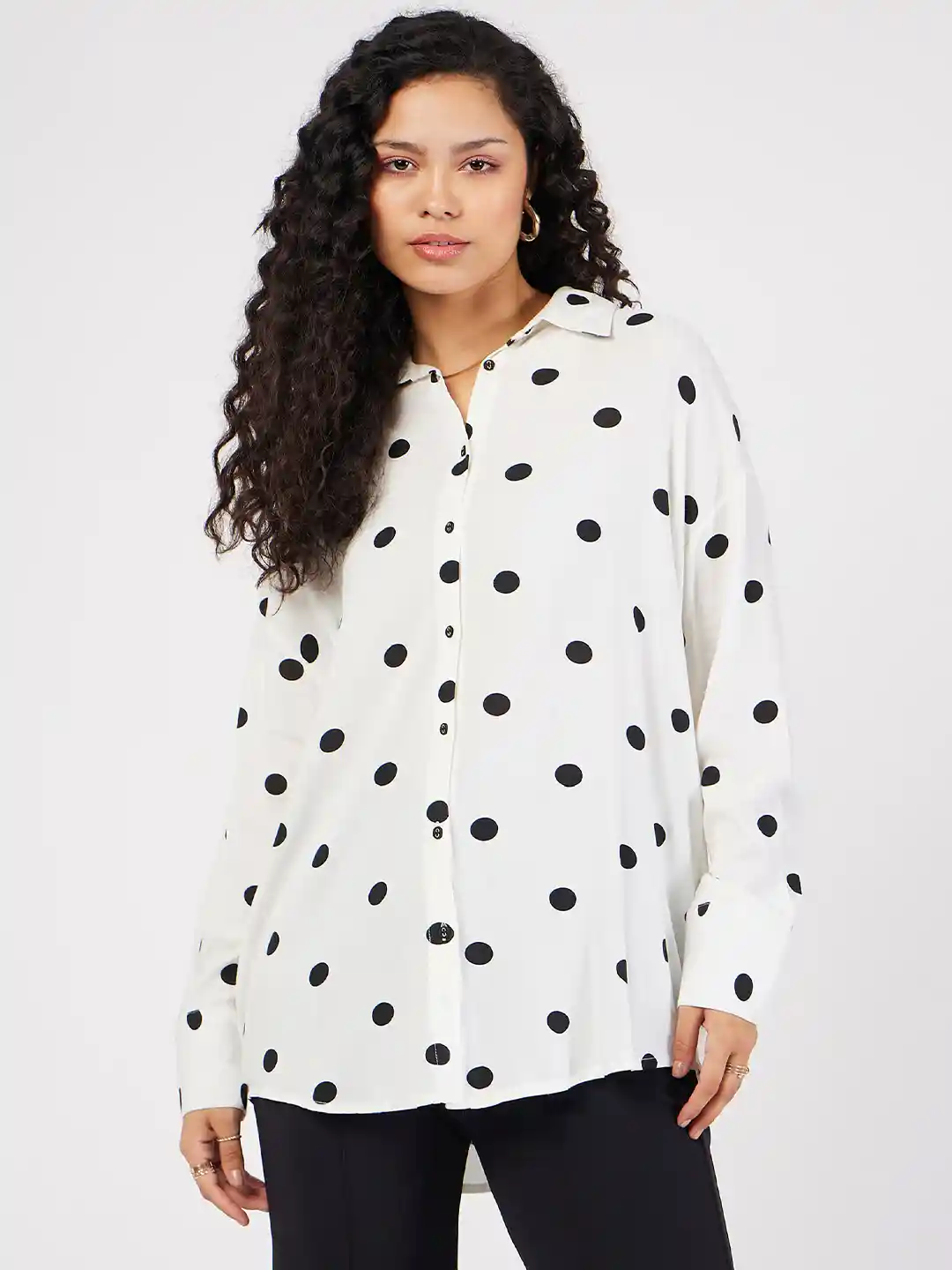 large polka dot top