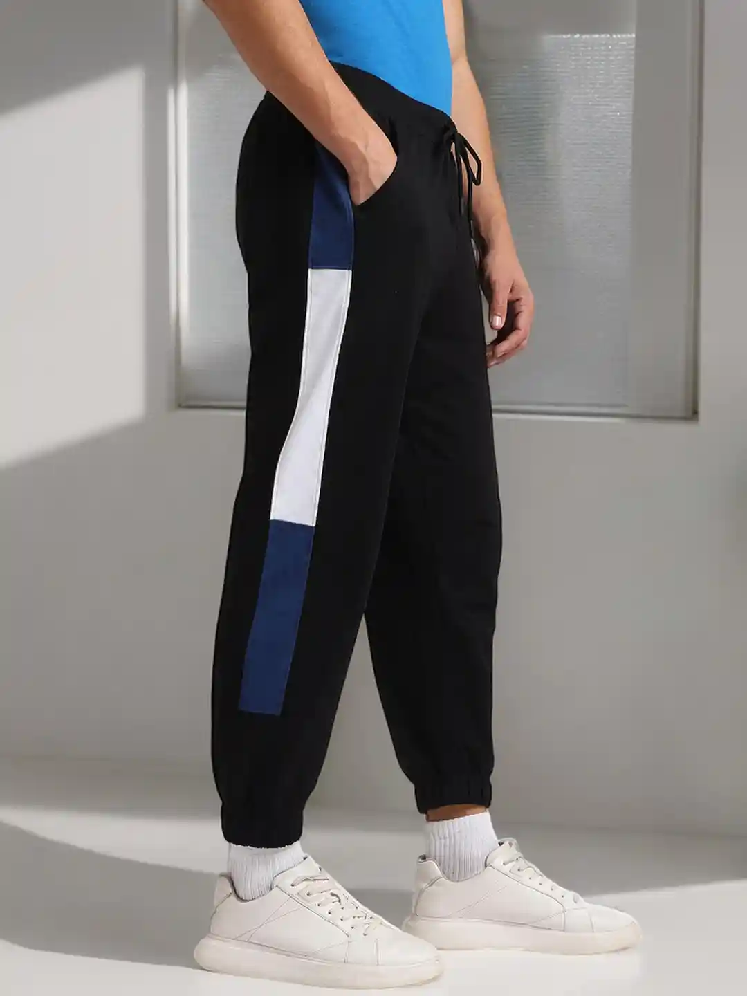 Oversized Black Sweats Mens NOBERO Men Mid-Rise Relaxed Oversized Fit ...