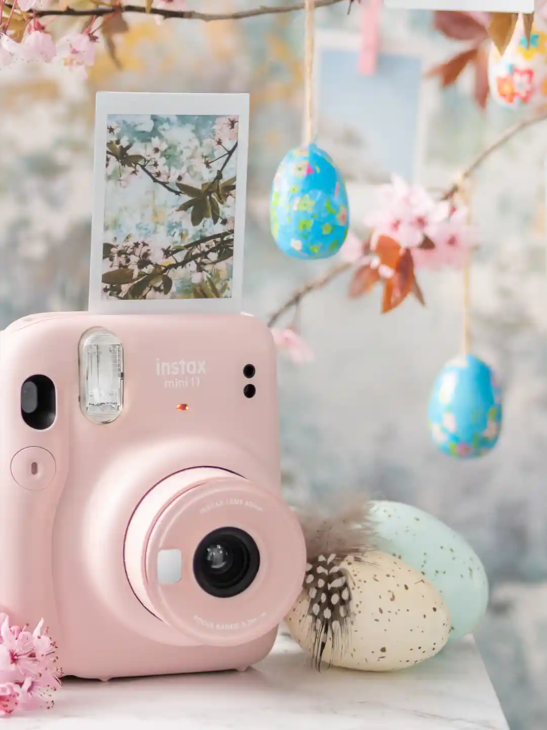 pink camera instax