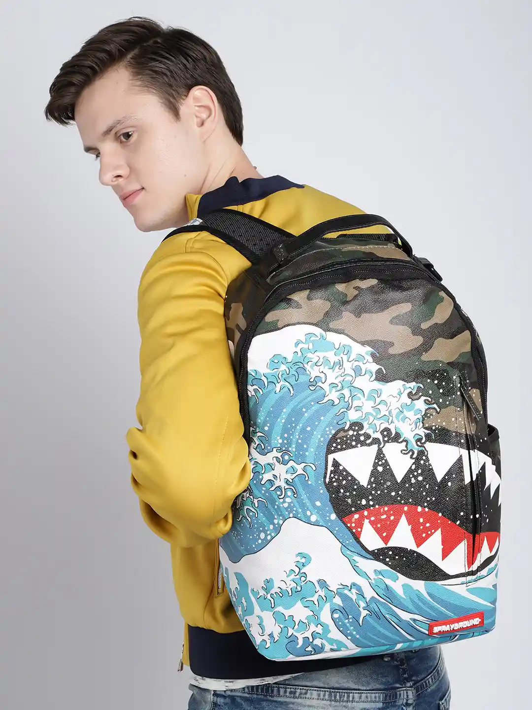 sprayground backpack shark wave