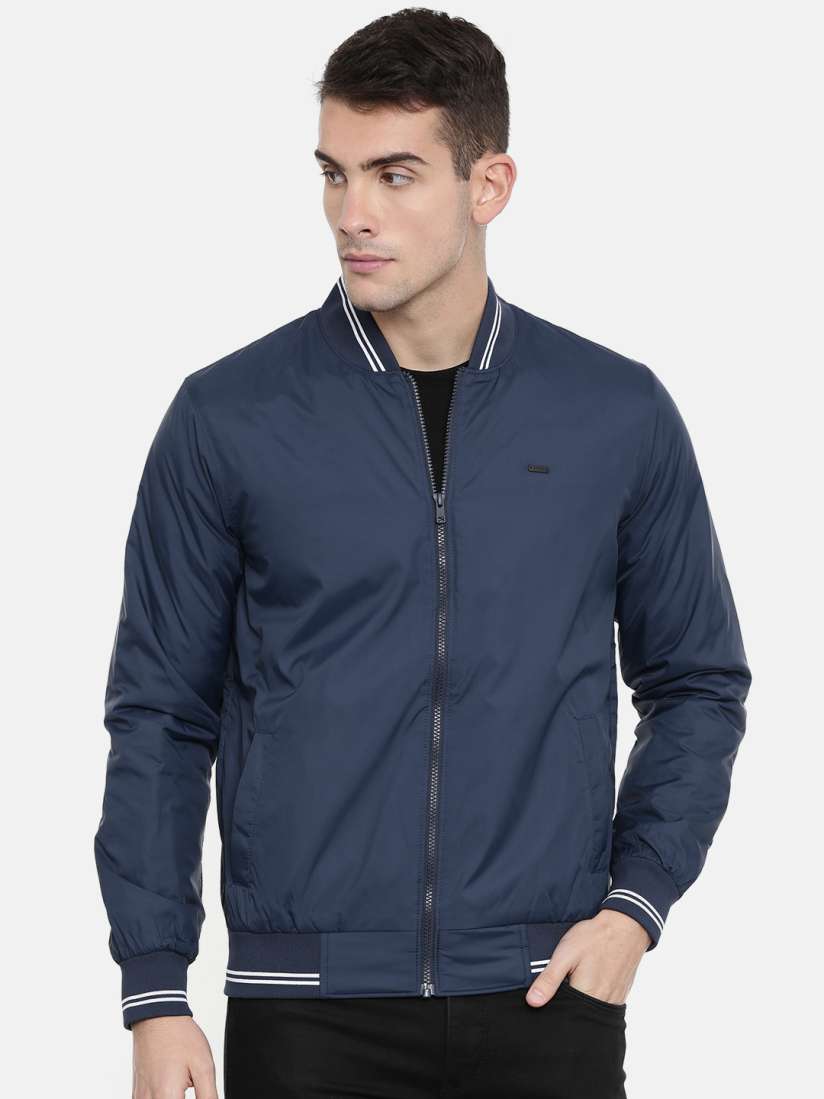 Buy Parx Men Navy Blue Solid Bomber Jacket Jackets for Men 10503980 Myntra