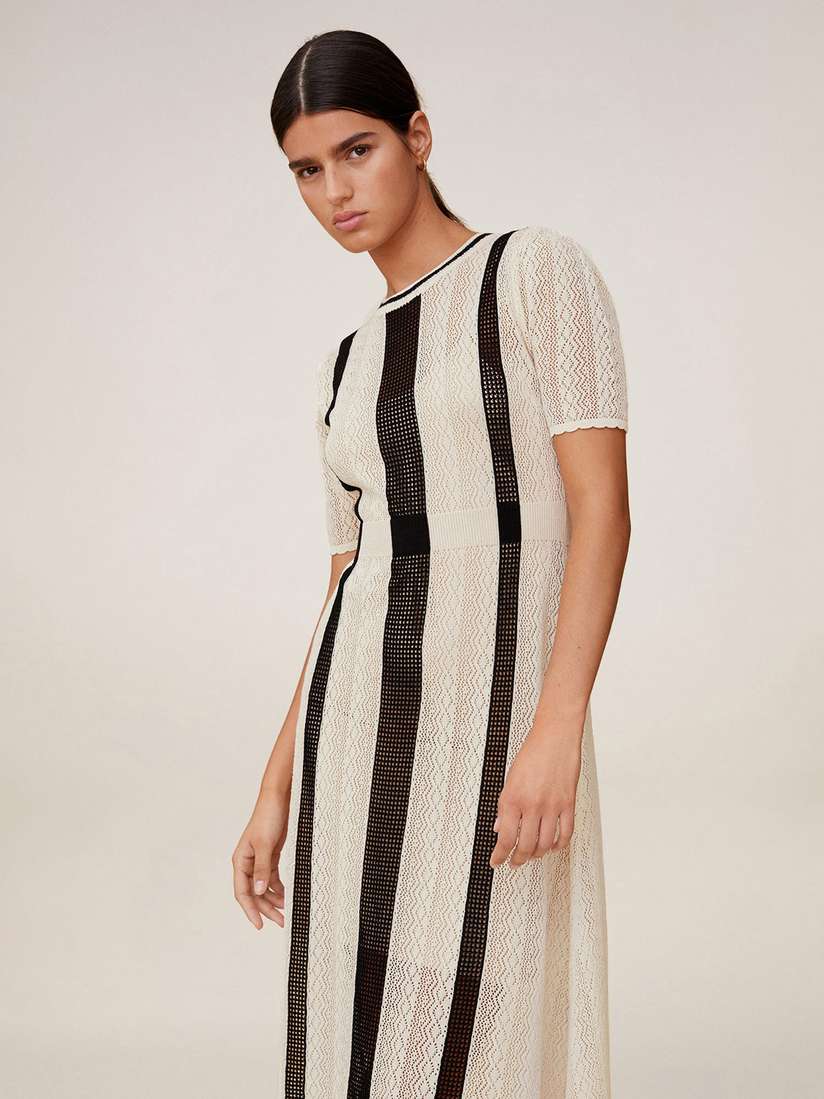 Mango Black And White Dress
