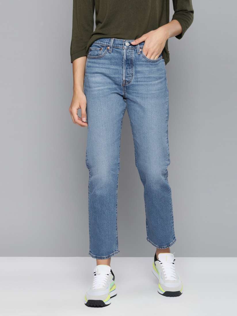 Buy Levis Women Blue Straight Fit High Rise Clean Look Jeans Jeans for Women 12357198 Myntra
