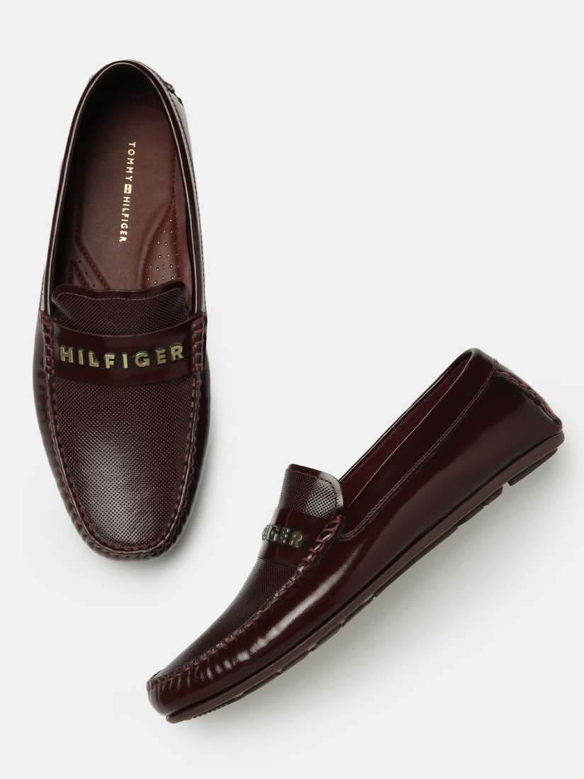 Buy Tommy Hilfiger Men Maroon Textured Leather Loafers Casual Shoes for Men 13096906 Myntra