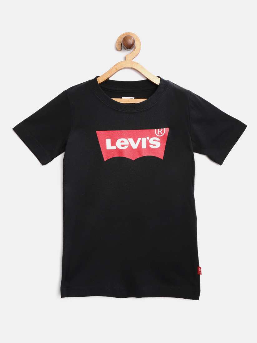 Buy Levis Boys Black Red Brand Logo Print Pure Cotton Round Neck T shirt Tshirts for Boys 13341894 Myntra