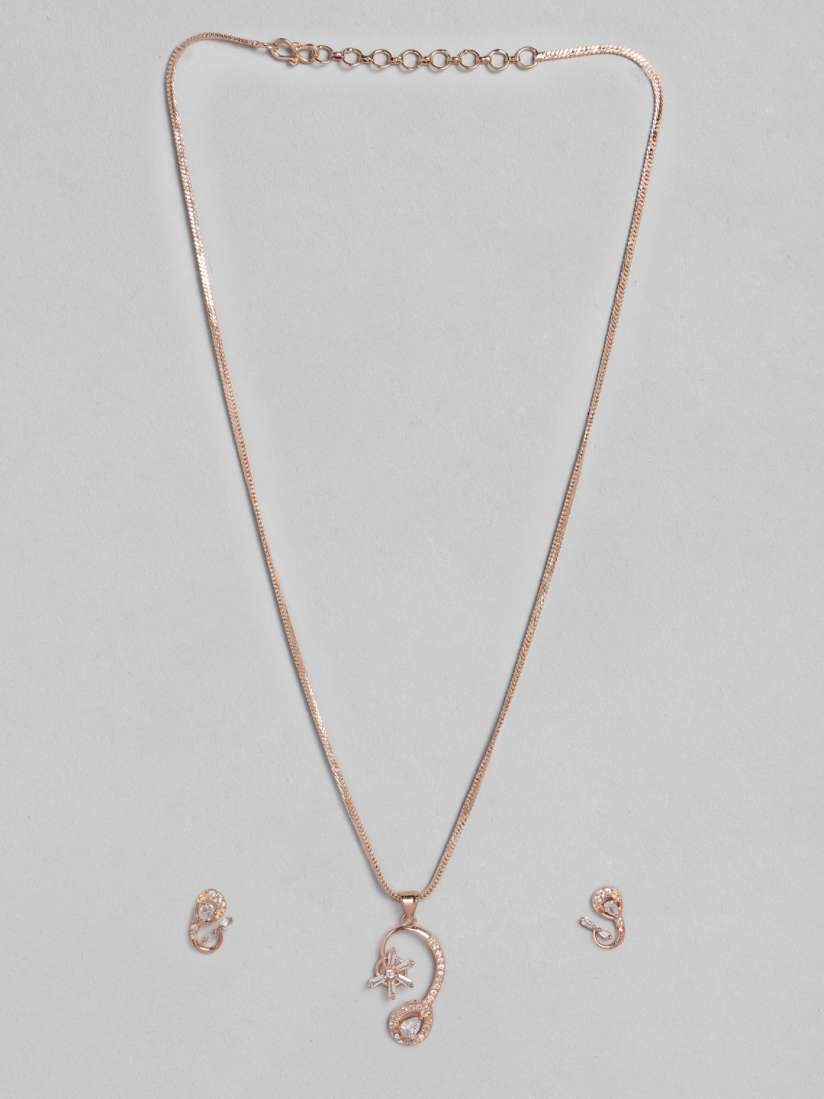 Buy justpeachy Rose Gold Plated Pendant Set Jewellery Set for Women 13497886 Myntra