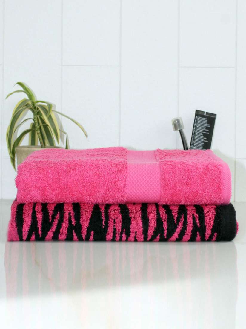 Pink and black towels store