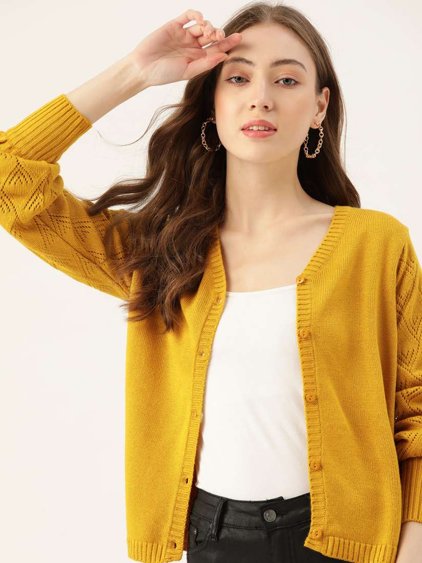 Womens yellow cardigan store