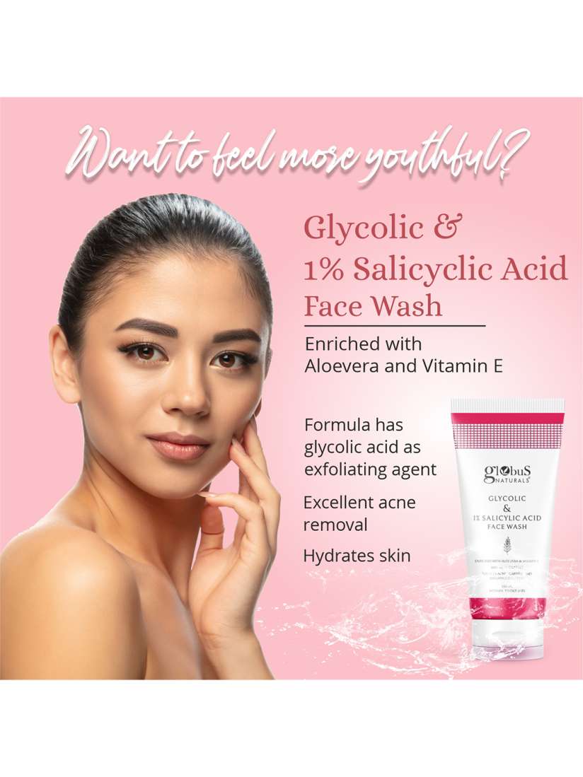 Buy Globus Naturals Glycolic Salicylic Acid Pimple Clear Face Wash 100 ml Face Wash and Cleanser for Unisex 14697094 Myntra