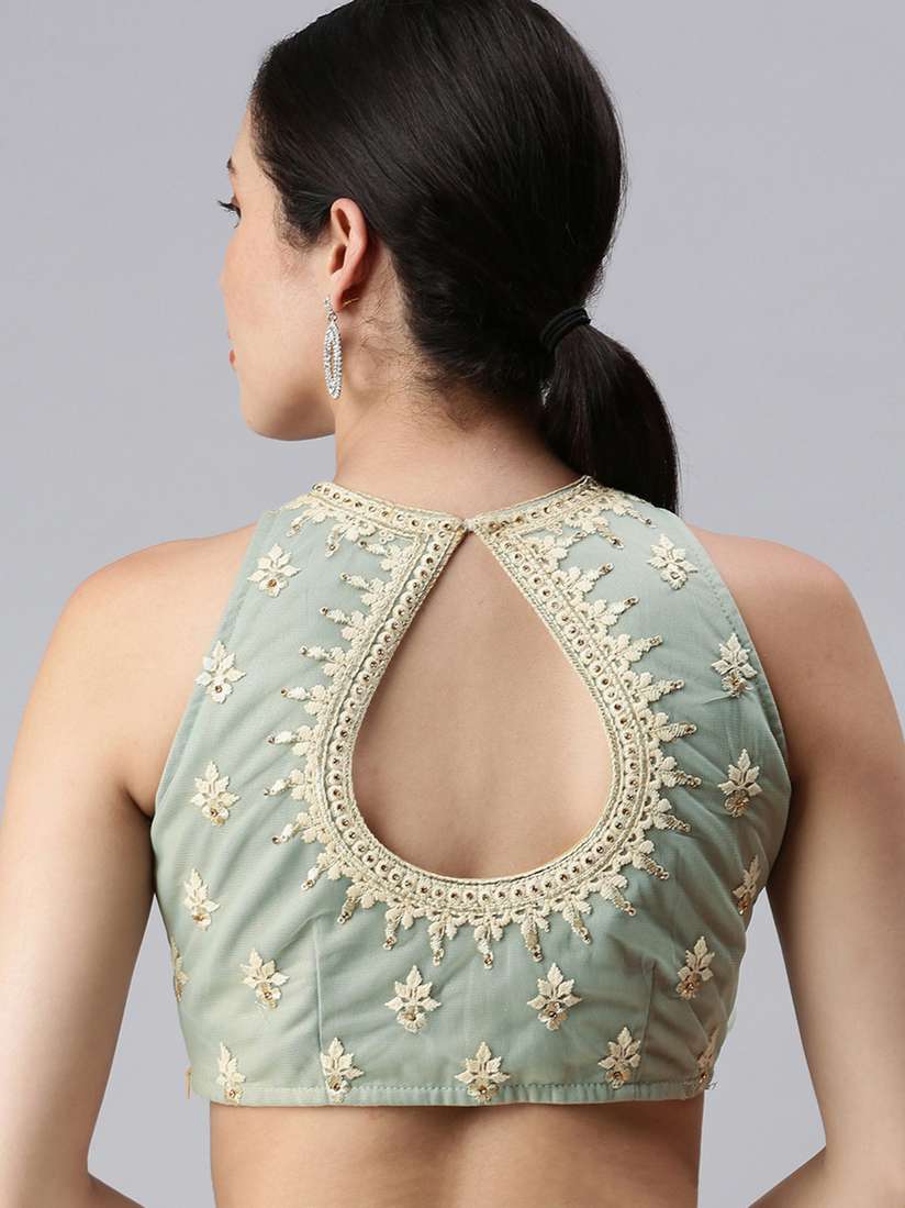 Netted Saree Blouse Design