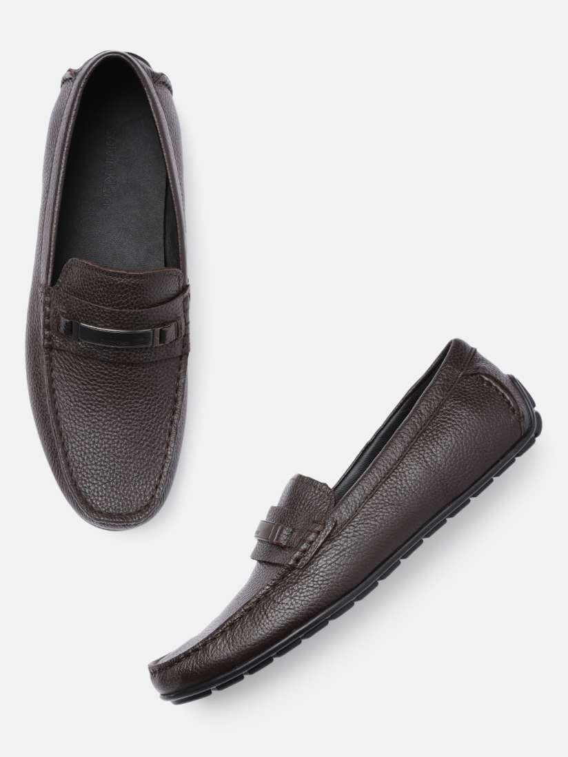 Calvin Klein Men Brown Solid Driving Shoes