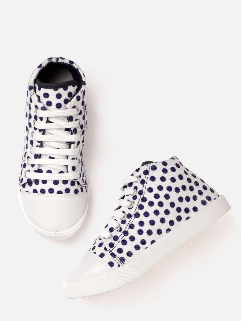 Navy Blue Dotted Converse Buy R&B Polka Dot Lace Up Canvas Shoes In