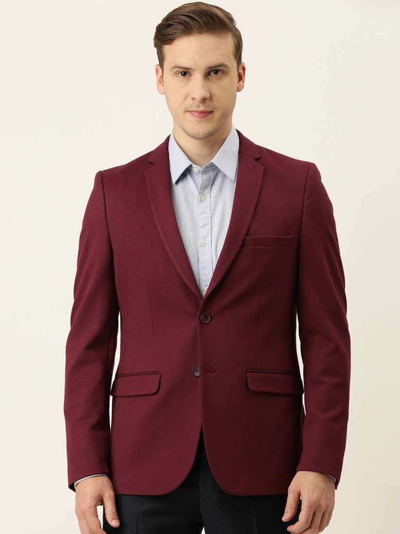 Buy Peter England Men Maroon Solid Slim Fit Single Breasted Formal Blazer Blazers for Men 17160822 Myntra