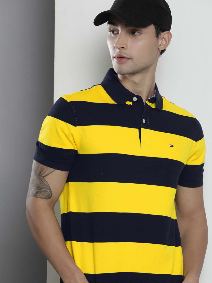 Yellow and black tommy hilfiger shirt store