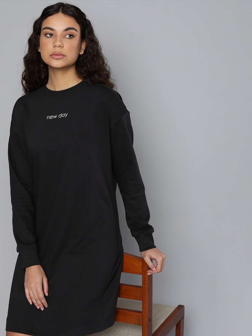 Black Longline Shirt Dress