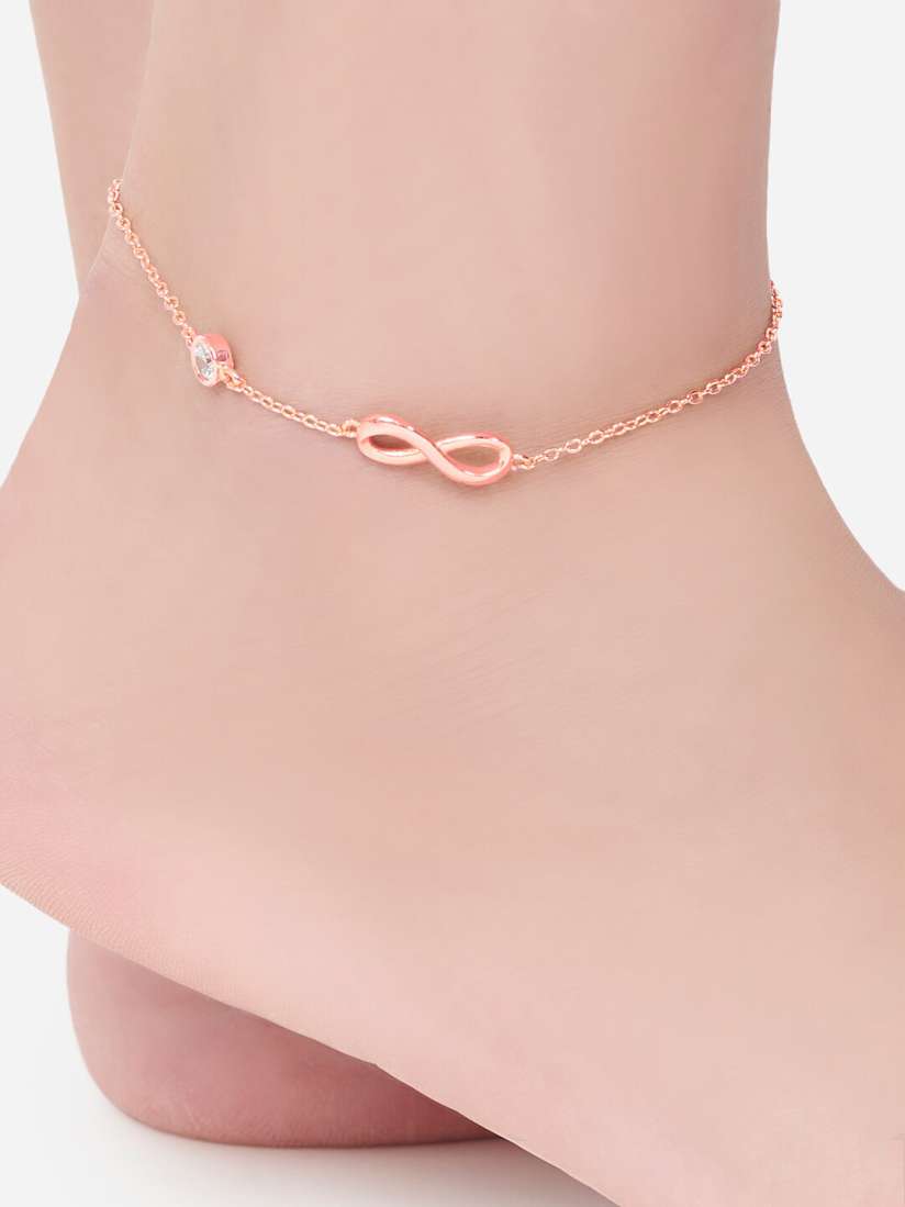 Rose gold infinity anklet store