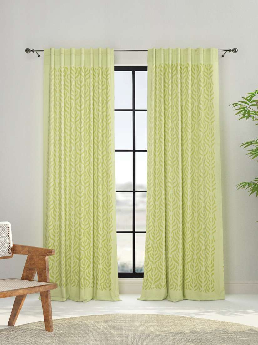 Buy Fabindia Green Embroidered Window Curtain Curtains and Sheers for Unisex 18419124 Myntra