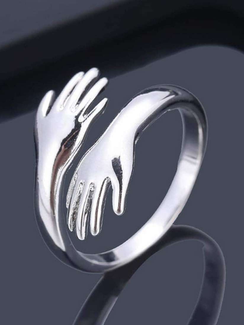 Buy UNIVERSITY TRENDZ Women Silver Plated Double Hand Hug Shaped Antique Finger Ring Ring for Women 19119738 Myntra