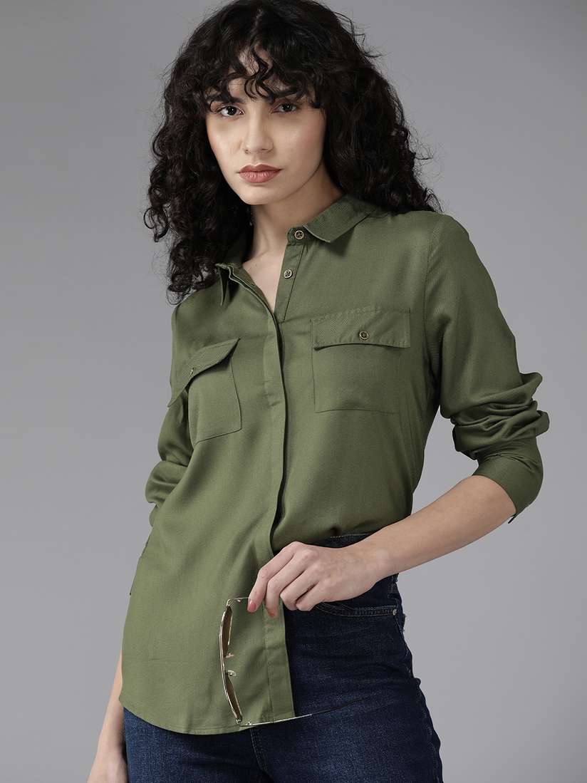 Olive Green Top Men's Linen Shirt Khaki| CHÉ Studios