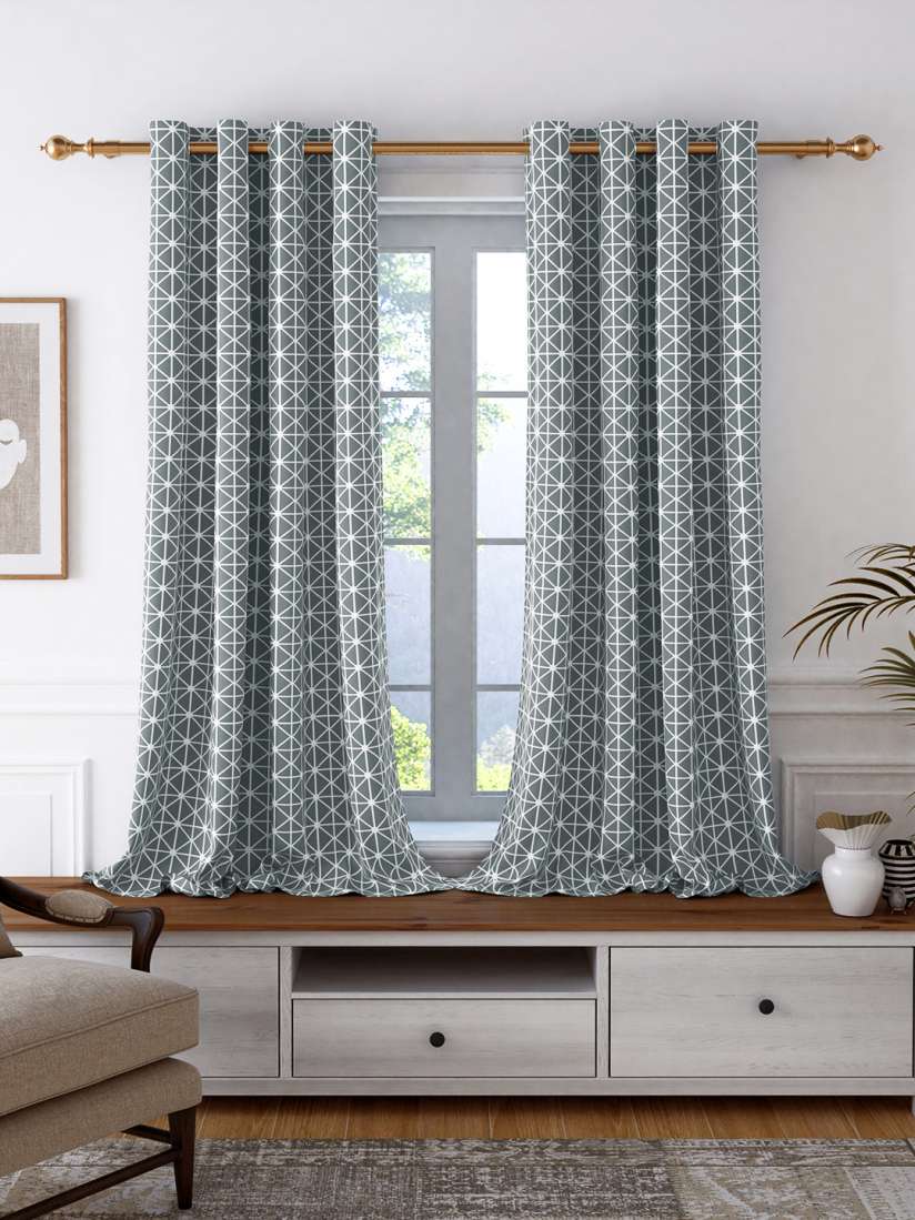 Buy Story home Grey Off White Set of 2 Room Darkening Window Curtain Curtains and Sheers for Unisex 19665238 Myntra