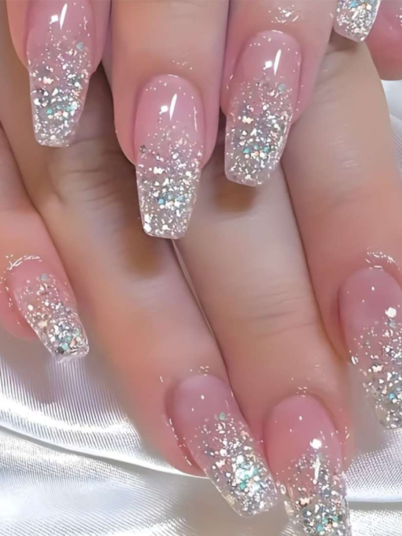 Buy The Pink Truck Set of 24 Glitter Design Artificial Reusable Nails With Glue Pink Nail Art and Nail Care for Women 30694376 Myntra