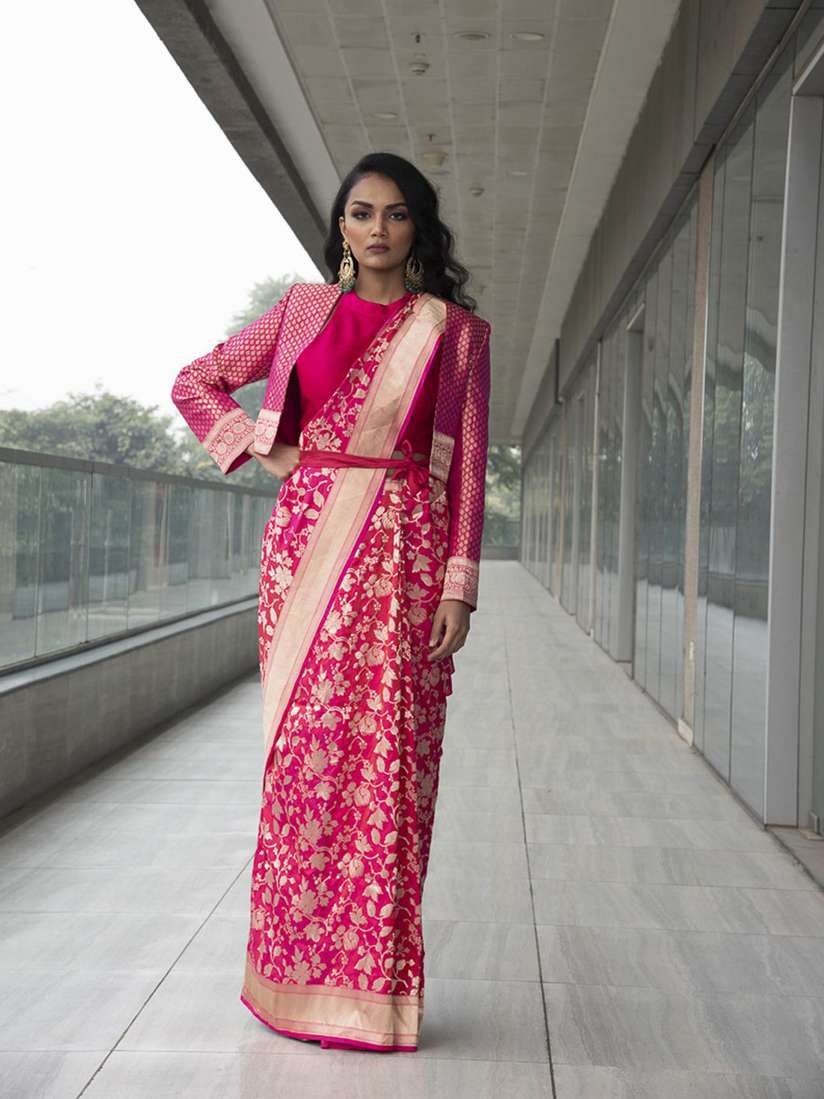 pink raw silk jacket