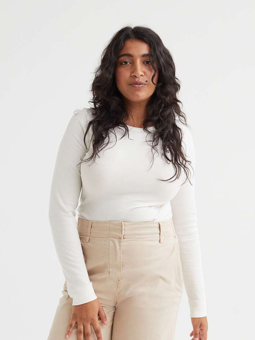 Buy H M Women White Ribbed Modal Blend Top Tops for Women 20412154 Myntra