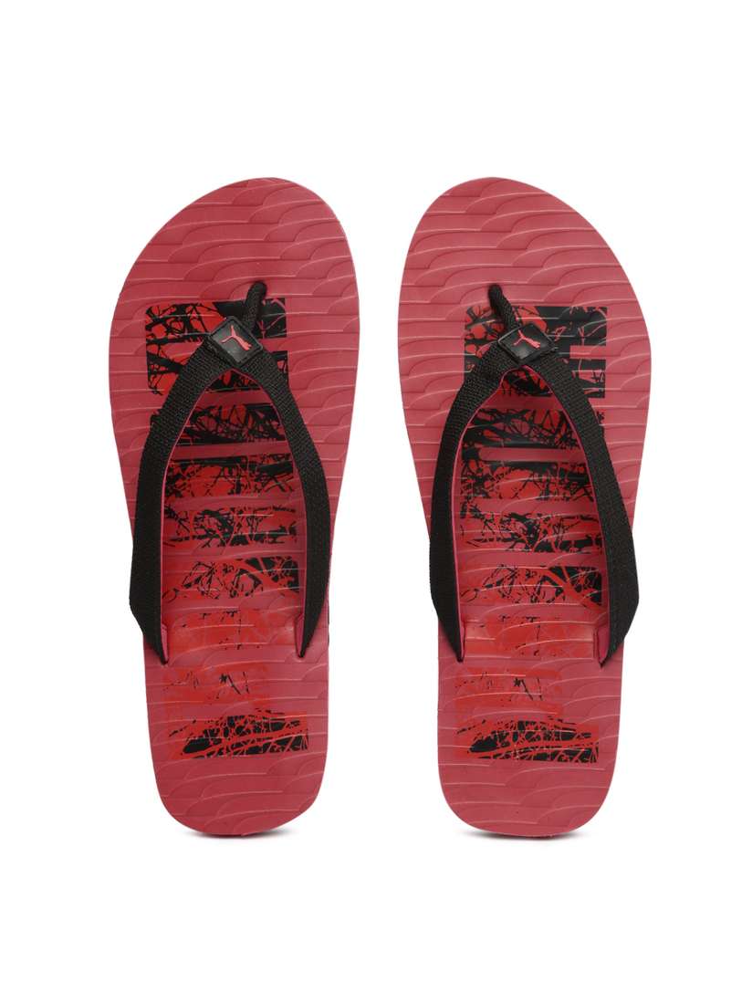 Myntra Puma Miami Flip Flops 💅 Puma Unisex Black Red Miami Fashion Flip ...