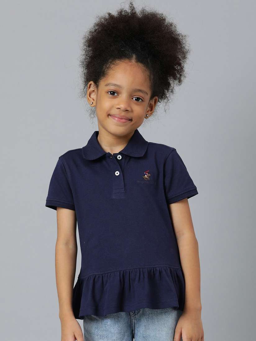 Buy Beverly Hills Polo Club Girls Navy Blue Polo Collar T shirt Tshirts for Girls 20803194 Myntra