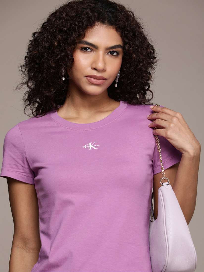 Buy Calvin Klein Jeans Women Pure Cotton Round Neck T shirt Tshirts for Women 21199672 Myntra