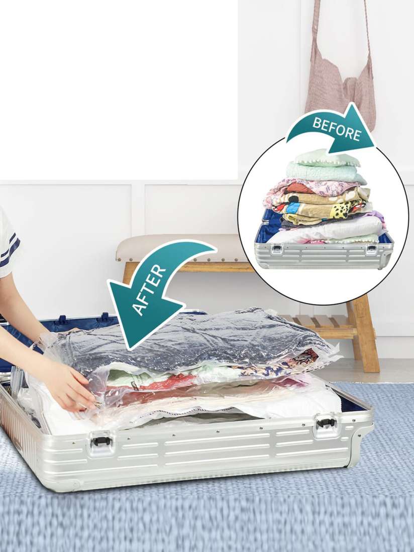 Buy Kuber Industries 6 Pcs Transparent Vacuum Storage Bags With Hand Pump Organisers for Unisex 22084158 Myntra