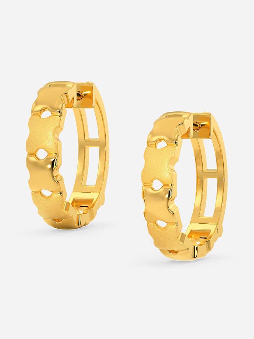 Buy MELORRA Fight Right 18KT Hoop Gold Earrings 6.15gm Earrings Gold for Women 22388340 Myntra
